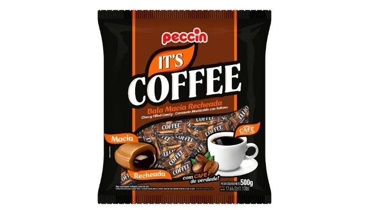 Peccin lança bala mastigável recheada de café - Newtrade